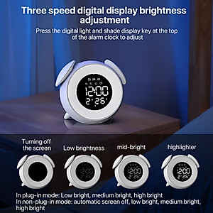 Powstro Sunrise Alarm Clock, Sunrise Lamp Alarm Clock Loud Alarm Clock for Heavy Sleepers, 25 Music & 5 Lighting Modes Cute Sunset Alarm Wake Up Light Clocks for Bedroom Adults Kids Teens