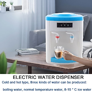 EWANYO Top Loading Water Cooler Water Dispenser Countertop Water Cooler Dispenser for 3 to 5 Gallon Bottles, Hot Cold Water Dispenser for Home Kitchen Offices Dorm
