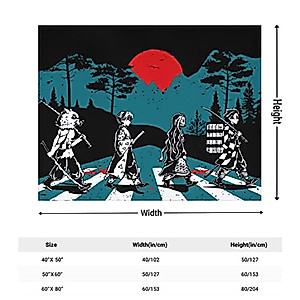 2 PCS Anime Blanket Soft Throw Blanket with Anime Pillow Case,3D Printed Japanese Anime Fuzzy Blanket Cozy Blanket for Sofa Office Outdoor Picnic Travel