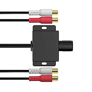 2022 Version Universal Rca Level Controller Car Amplifier Audio RCA Amplifier Gain Level Bass Amplifier Volume Control Knob Sub Amp Volume Control Cable for Car, Motorcycle, Speakers, Home Theater