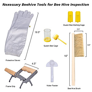 Beekeeping Supplies Bee Keeper Starting Kit 20 Pcs Beekeeping Tool Kit Bee Smoker Kit,Bee Keeping Supplies-All Starter Kit