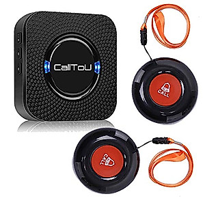 CallToU Wireless Caregiver Call Button Ederly Monitoring Alert Systems for Seniors 1 Plugin Receiver 2 Waterproof Transmitters