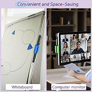 Paiholy 10 Pack Silicone Pencil Holder, Adhesive Pen Holder for Desk with 10 Extra 3M Pads, Marker Holder for Classroom and Teacher, Pen Clip for Clipboard Office Desk Accessories, Black