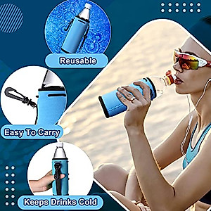 10 Pack Neoprene Water Bottle Sleeves Insulators Beverage Bottle Can Sleeves Covers 16 17 oz Coolers Holder Non Slip Water Bottle Cover Sleeve
