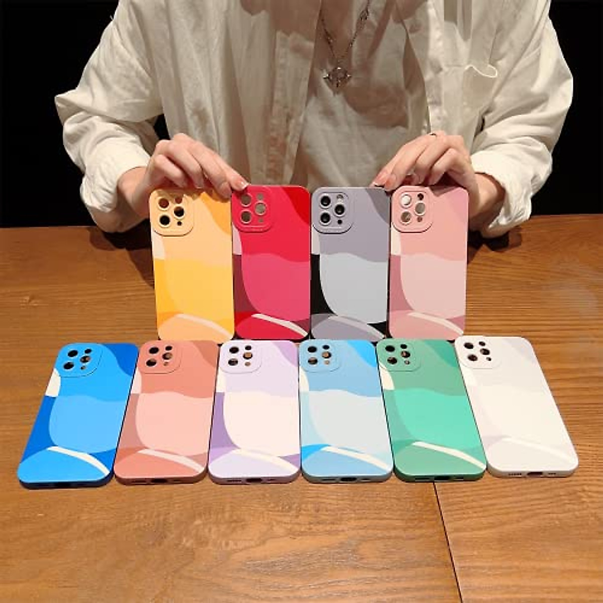 YKCZL Compatible with iPhone 11 Pro Max Case, Cute Painted Art Heart Pattern Full Camera Lens Protective Slim Soft Shockproof Phone Case for Women Girls-Pink