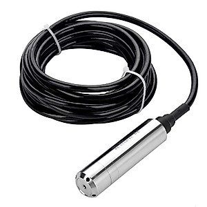 Liquid Level Sensor,DC24V 4 20mA Throw in Type Water Level Sensors, Anti Bending 0 5m Range Depth Input Liquid Level Transmitter,6m/19.7ft Input Liquid Level Transmitter