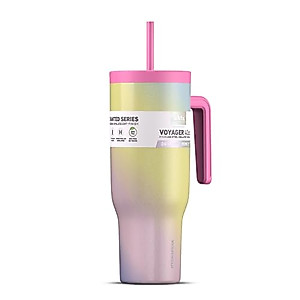 Hydrapeak Voyager 40 Oz Stainless Steel Tumbler with Handle, Insulated Water Bottle With Straw & Lid, Cupholder Friendly Reusable Travel Mug (Swirl)