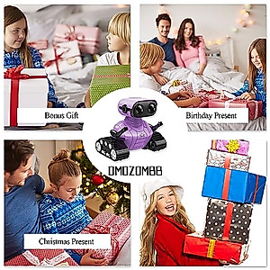 OMOZOMBB Robot for Kids Toy-Rechargeable Remote Control Robot Toys,Toy with Music and LED Eyes,Dance Moves,for Children Boys Girls Age 3 4 5 6 7 8 9 Birthday Gifts - Fluorescent Purple