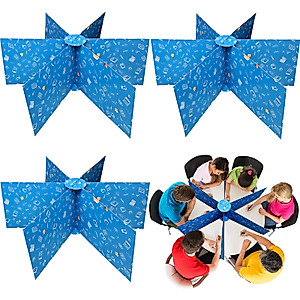 Jinei 4 Sets Student Privacy Dividers Round Table Privacy Boards for Classroom Testing Shields Multiple Station Desk Privacy Divider Testing Folders Boards for School Office Supplies