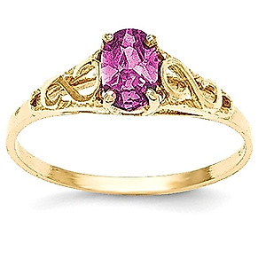 IceCarats 14K Yellow Gold Synthetic Alexandrite Ring size 5