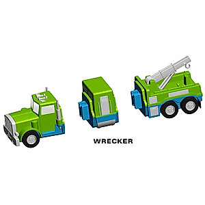 POPULAR PLAYTHINGS Magnetic Mix or Match Vehicles 4 Toy Play Set, 9 Pieces