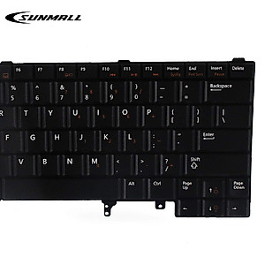 SUNMALL US Layout Replacement Keyboard Without Backlit Compatible with Dell Latitude E5420 E5430 E6220 E6320 E6330 E6420 E6430 E6440 Series (Without Pointer Stick)