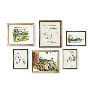 You Are Braver Than You Think - Winnie The Pooh Nursery Wall Art - Vintage Hundred Acre Wood Poster - Toddler Room Decor - Gifts for Winnie Fans Lover - Motivational Quote for Kids Little Boys Bedroom
