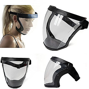 Banxian Super Protective Face Shield,Anti Fog Mask,Adult Clear Face Shield,Plastic Face Mask （Black）