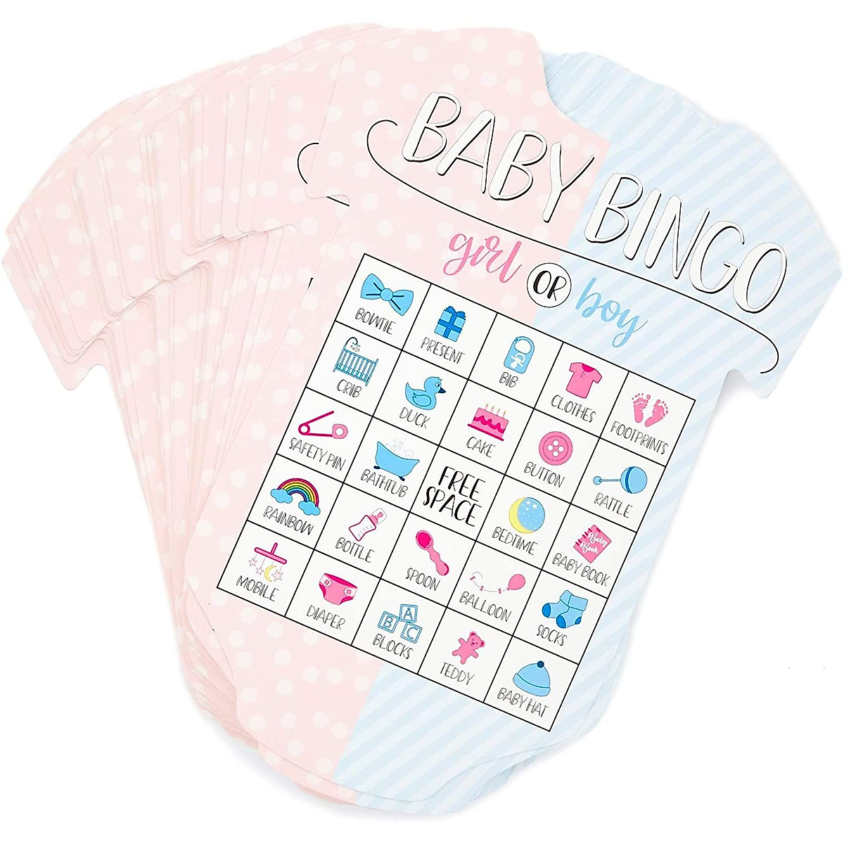 Gender Reveal Bingo Game Set, Party Supplies (38 Pieces)