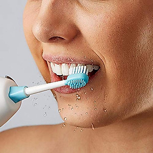 Tooth Shower Water Flossing Single Head Toothbrush, ToothShower Replacement Toothbrush Heads and Flossing Accessories, Oral Irrigator for Teeth, Braces, Ortho Bars, Implants (Blue)