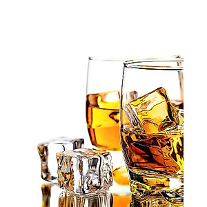 DomeStar Clear Fake Ice Cubes, 20 PCS 0.8" Plastic Ice Cubes Acrylic Clear Ice Rock Diamond Crystals Square Fake Ice Cubes Display for Home Decoration Wedding Centerpiece Vase Fillers