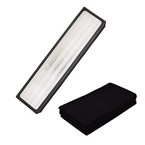 HQRP Air Filter Kit fits InvisiClean IC-7028 4 in 1 Full Size Tower model, 1x Cartridge Filter + 4-Pack Carbon Activated Pre-Filters