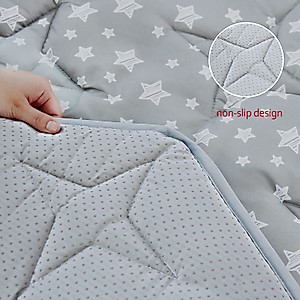 Octagon Playpen Mat Grey, Non Slip 8 Panel Playpen Mattress Mat Fits Regalo Extra Large Play Yard and hiccapop XL 69" Baby Playpen, Grey Star Octagon Playard Pad