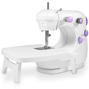 Sewing Machine, Portable Machine with Built-in Stitches, 2-Speed Mini Extension Table, Suitable for Beginners, Best Gift Kids Women Household Space Saver Safe Kit