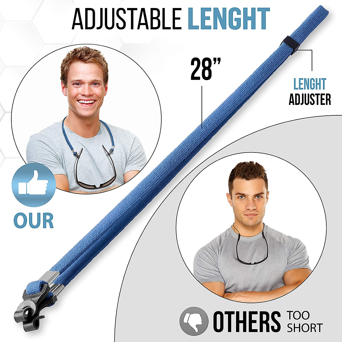 SIGONNA Eyeglasses String Holder Straps Cord - 4 Premium Eyeglass Chains for Men Women - Eye Glasses Strap Chain - Sunglass Lanyard Neck Retainer 4 pcs