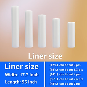 PABUSIOR Shelf Liners for Kitchen Cabinets - Waterproof Cabinet Liner Non-Adhesive, Clear Drawer Liner, Easy to Cut Refrigerator Liners for Shelves, Cupboard, Under Sink (17.7x96 inch)