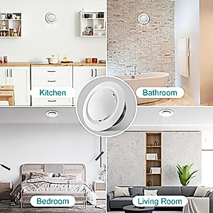 HG Power 6 Inch Air Vent Covers, ABS Adjustable Soffit Vent, Round Ceiling Diffuser for Living Room, Closet, Bathroom, Kitchen, Ventilation Use, White