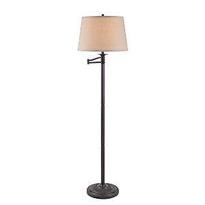 Kenroy Home 32215CBZ Riverside Swing Arm Floor Lamp with Copper Bronze Finish, Classic Style, 59" Height, 24" Width, 18.625" Depth