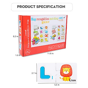 Sight Words Spelling and Learning Alphabet Puzzle Matching Game Wooden Letters Animal Flash Cards Shape Puzzles Montessori Matching Puzzle Preschool Educational Toys for Toddlers Boys Girls Age 3+