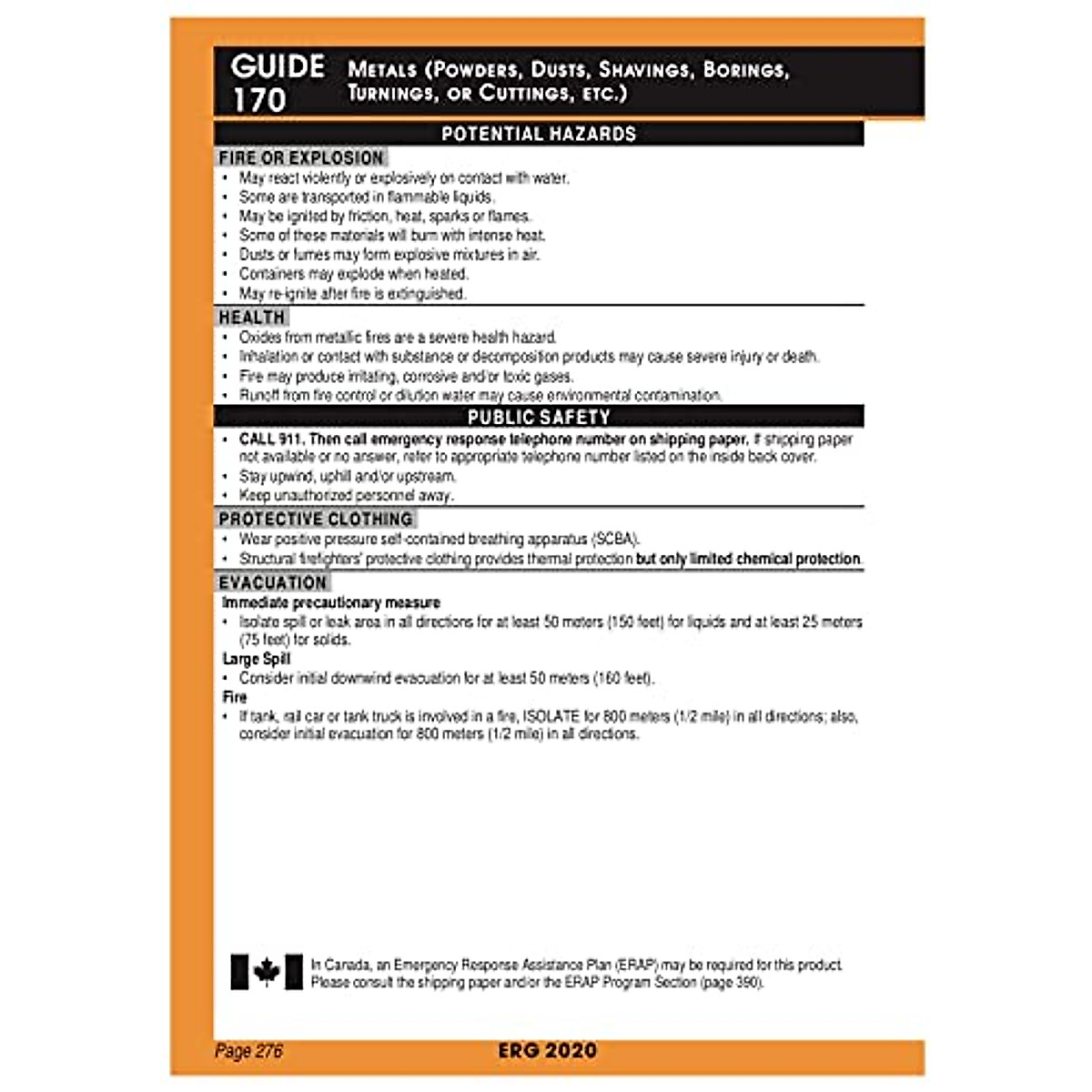 2020 Emergency Response Guidebook (ERG) - English - 5.5" x 7.5" (Standard Size), Softbound - J. J. Keller & Associates - Helps Satisfy 49 CFR 172.602 DOT Requirement