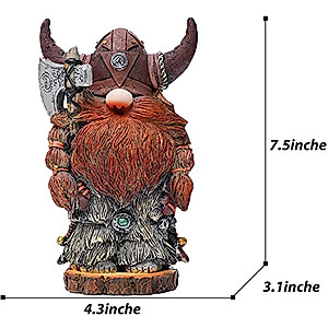 Outdoor Decoration Viking Norse Dwarf Gnome war gnome Sculpture Gnome Warrior Sculpture Medieval Guard Garden gnome Statue Garden