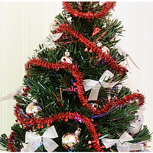 Mandala Crafts Silver Tinsel Garlands Mini Garland Christmas Tree Garland Christmas Silver Garland Decorations - Thin Metallic Foil Glitter Garlands Party Wedding Decor