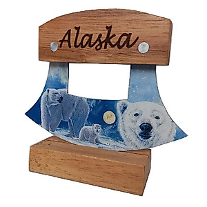 Alaskan Ulu Knife Two Sided Moose & Polar Bear Design