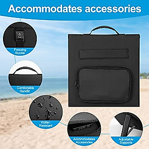 Intenergy 100W Portable Solar Panel Monocrystalline Foldable Folding Charger with Dual USB QC3.0 21.98V DC Outputs Compatible with Jackery/Anker/Bluetti/Flashfish Power Stations for Camping RV Hiking