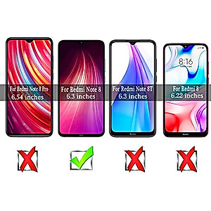 (3 Pack) Beukei Compatible for Xiaomi Redmi Note 8 and Redmi Note 8 2021 Screen Protector Tempered Glass, Full Screen Coverage , Touch Sensitive,Case Friendly, 9H Hardness (Not Fit for Redmi Note 8 Pro/Redmi 8)