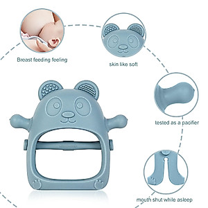 Eascrozn Baby Teething Toys for Infants 3+ Months Set of 3, Easy to Hold Silicone Teething Mitten with Soft Textures for Sensory Exploration and Teething Pain Relief, Baby Chew Toys for Sucking Needs