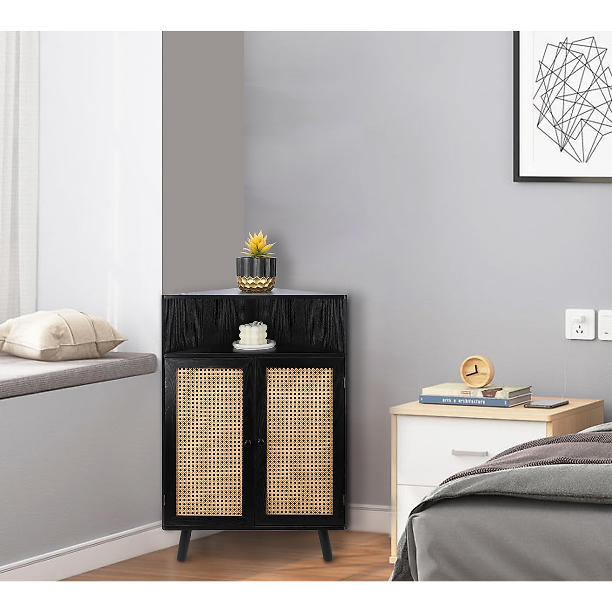 ZYBT Corner Cabinet Organizer with Doors