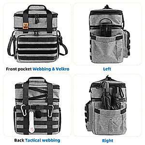 wu Insulated Large Lunch Bag 15L18L Expandable Dry Wet Separation Lunch Box Pail Adults Heavy Duty Waterproof Leakproof Soft Cooler Food Bag Kit, Gray