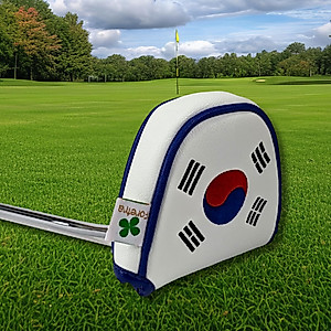 Foretra – Korea Flag - Golf Putter Headcover Quality PU Leather Magnetic Closure for Mallet Style Putters Scotty Cameron Odyssey Taylormade Ping