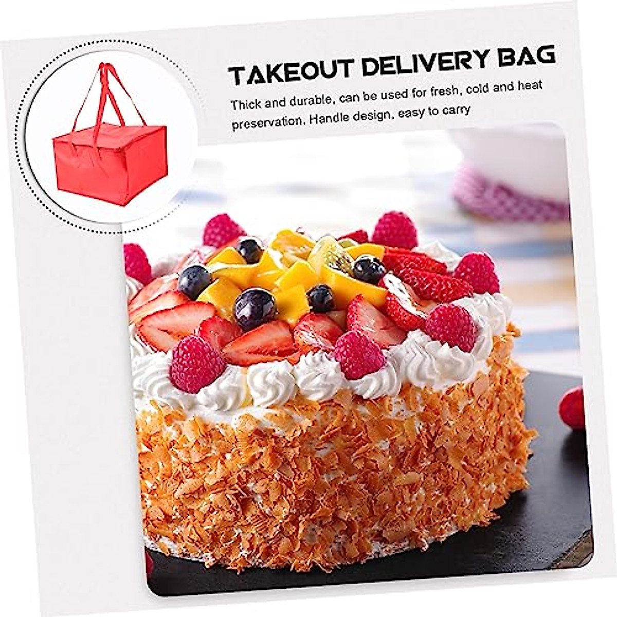 Unomor Zip Ties Outdoor Insulation Bags Zip Ties Outdoor Insulated Bag Insulated Grocery Bags Portable Insulation Bag Non-woven Fabric Storage Bags Pizza Food Delivery Storage Bag