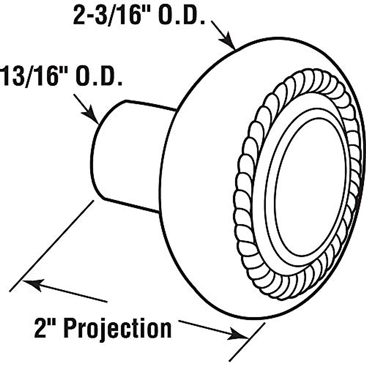 Prime-Line E 2642 Colonial Style Door Knobs, 1/4 in. Square Drive, Wrought Steel Design (Single Pack)