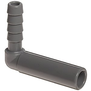 John Guest Acetal Copolymer Barbed Tube Fitting, 90 Degree Elbow, 3/8" Stem OD x 1/4" Hose ID (Pack of 10)
