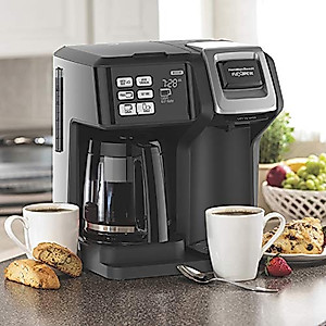 Hamilton Beach 49976 FlexBrew Trio 2-Way Coffee Maker, Compatible with K-Cup Pods or Grounds, Combo, Single Serve & Full 12c Pot, Black