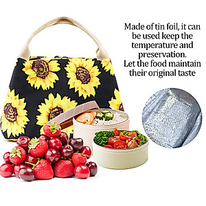 Sunflower Backpack for Teen Girls, Floral School Bags Bookbags with Lunch Box Pencil Case