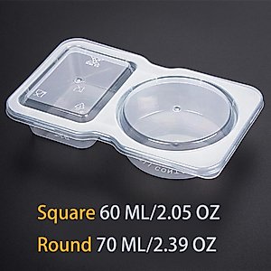 Reusable on the Go Snack Containers, Reusable Snack Packs Containers, Double Compartment Condiment Container, Cheese and Nuts Snack Container, Collapsible Snack Containers with Lids (10 Pcs)