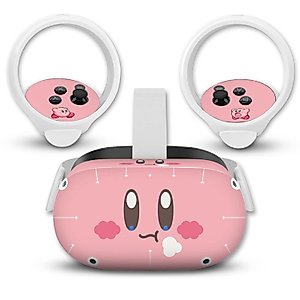 BelugaDesign Pink Puff Ball Skin for Oculus Quest 2 | Cute Anime Kawaii Forgotten Land Star Allies | Vinyl Sticker Cover for Girls Boys Kids (Oculus Quest 2, Pink)