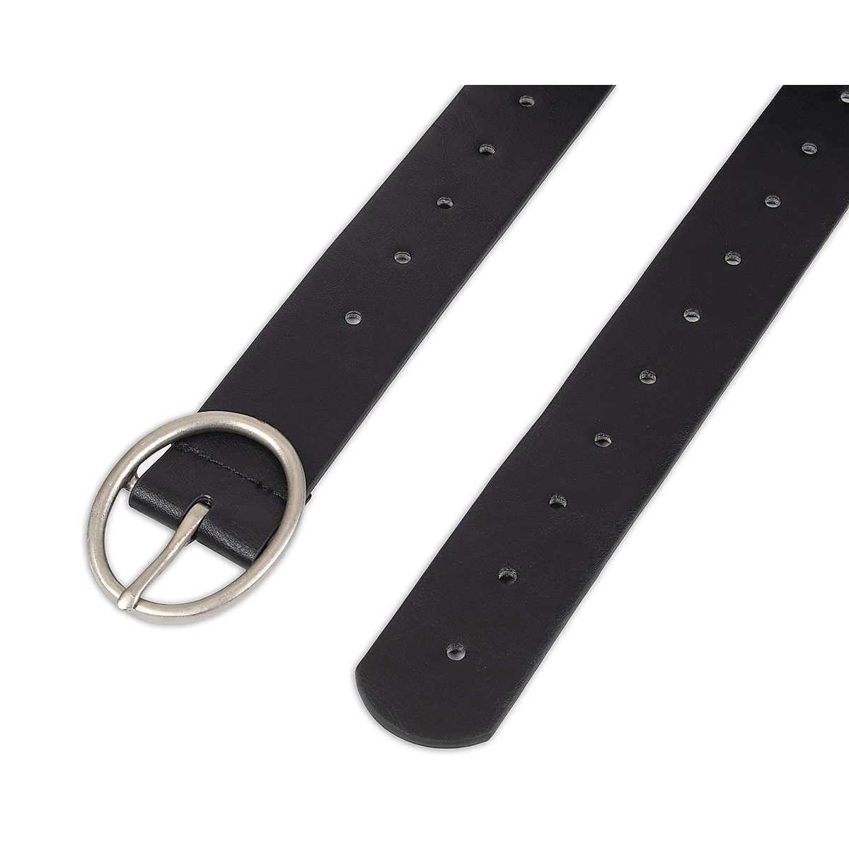 Amazon Essentials Women's Fully Adjustable Belt with Round Buckle (Available in Plus Size), Brown Casual, Medium