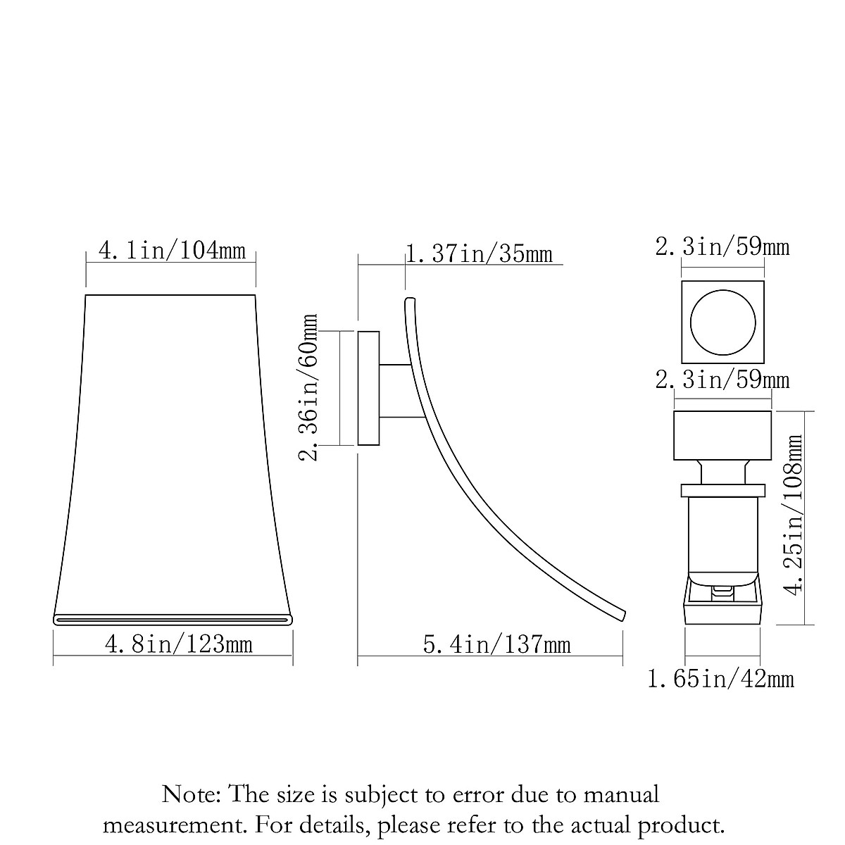 SKOWLL Wall Faucet Waterfall Faucet Modern Bathroom Vanity Sink Faucet Wall Mount Bath Mixer Set with Single Handle, Brushed Nickel