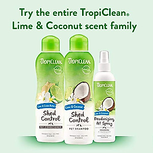 TropiClean Lime & Coco Butter Deshedding Dog Conditioner for Shedding Control | Natural Pet Conditioner Derived from Natural Ingredients | Cat Friendly | Made in the USA | 1 Gallon