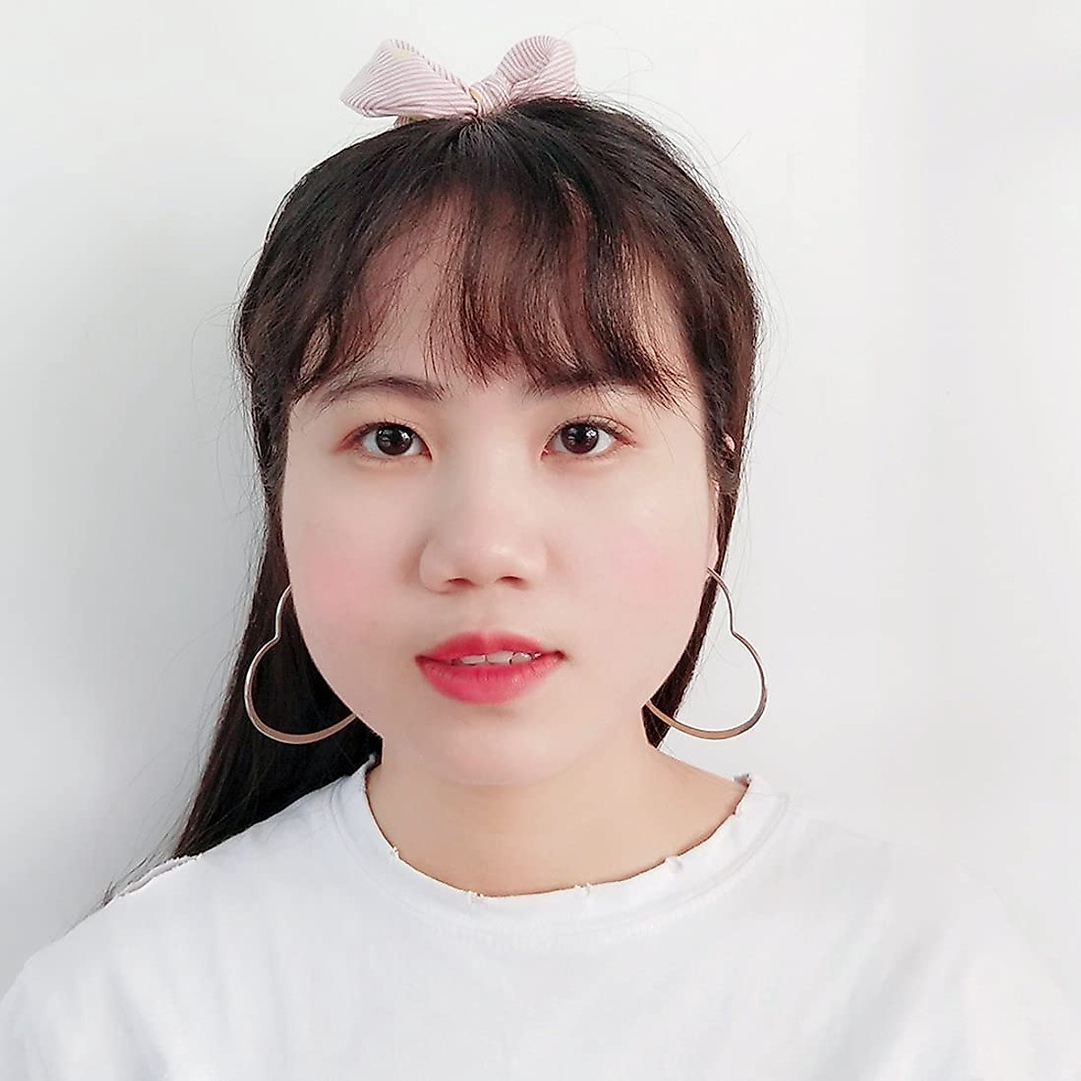 4 Pairs Stainless Steel Heart Earrings Hypoallergenic Big Heart Hoop Earrings Gold Plated Set For Women Men